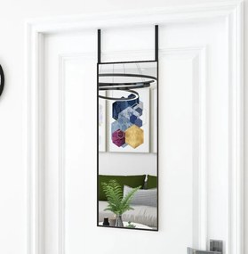 vidaXL Zrcadlo na dveře 30 x 80 cm sklo a hliník [327404] Barva: Černá