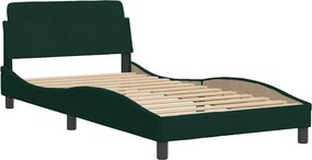 Postel s matrací Dover tmavě zelená 100 x 200 cm samet 3208354