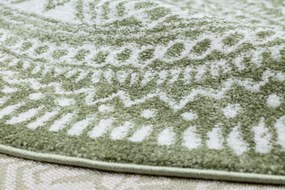 Dywany Łuszczów, Kusový koberec Napkin green kruh, 140x140 (průměr) kruh, zelená, chodba / předsíň