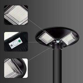 LED Solární pouliční lampa se senzorem LED/15W/6V 6500K IP65 černá + DO