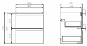 Cersanit Moduo, závěsná umyvadlová skříňka + umyvadlo 50cm, bílá lesklá, S801-312-DSM