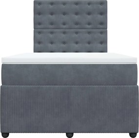 Box spring postel s matrací tmavě šedý 120x190 cm samet 3294599