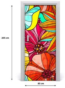 Samolepící fototapeta na dveře Kolorowe květiny 85x205 cm