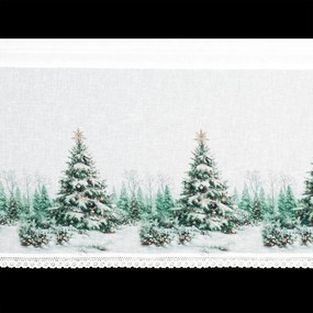 KRÁTKÁ VÁNOČNÍ ZÁCLONA NA PÁSCE XMAS9 150X60 CM VZOROVANÁ