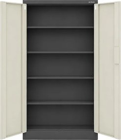 Kovová kancelářská skříň se zámkem na kód antracitová, dub sonoma, 900x1850x400 mm: DANIEL Eco Design
