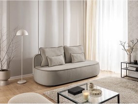 Hnědá/taupe sametová rozkládací/s úložným prostorem pohovka 210 cm Saga – Ropez