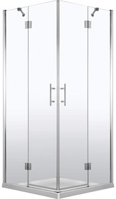 Deante Abelia, čtvercový sprchový kout 90 (dveře) x 90 (dveře) cm, výška 200cm, 6mm čiré sklo s EasyClean, chromový profil, KTA_043P
