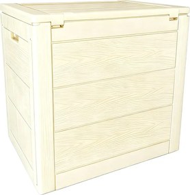 Zahradní úložný box LETA — 56x43x53 cm, plast, béžová