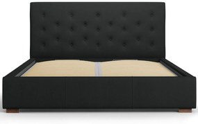 OnaDnes -20% Černá látková postel MICADONI SERI 160 x 200 cm