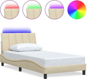 Rám postele bez matrace Hanko krémová 100 x 200 cm textil 3310445