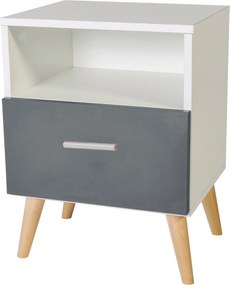 ADRK Furniture Noční stolek se zásuvkou LOGAN NS-Log-W+GR-L013