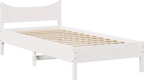 Rám postele s čelem bílý 75 x 190 cm masivní borovice 3307069