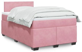 Box spring postel s matrací růžová 120 x 200 cm samet 3288581