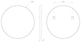 Sapho NOTION kulaté zrcadlo v rámu ø 80cm, černá mat NT800