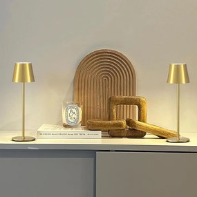Toolight Toolight, dotyková LED noční stolní lampa 5W, 3 barvy světla, USB napájení, APP1364-T GOLD, zlatá lesklá, OSW-08627