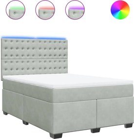 Box spring postel s matrací světle šedá 140x190 cm samet 3293218