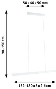 Paulmann 79888 Aptare, ZigBee závěsné svítidlo LED 18W, 2700K, nastavitelná šířka, svítí nahoru/dolů, dálkové ovládání