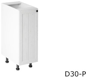 Kuchyňská skříňka dolní PROWANSJA D30, 30x82x47, bílá/sosna Andersen, pravá