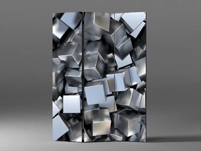 Liox 3D Paraván ocelové kostky Rozměr: 135 x 180 cm