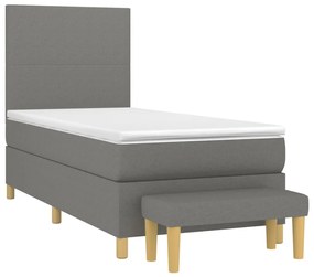 Box spring postel s matrací tmavě šedá 100 x 200 cm textil,  3136974