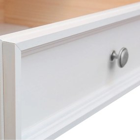 Massive home | Bílá komoda  z masivu Belluno Elegante 3D2S s bílou deskou