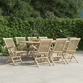 Skládací zahradní židle 8 ks šedé 56 x 61 x 89 cm masivní teak,  3155072