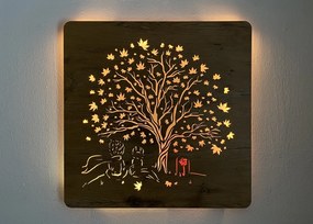 Li-Go "Malý princ" světelný obraz s baterií 62x62cm varianta: ovládání na obraze bez dálkového ovladače, provedení: dub světlý