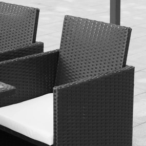 Outsunny sedací souprava 8 osob polyratanová zahradní souprava sedací souprava černá, odolná proti povětrnostním vlivům a robustní pro zahradu terasu…