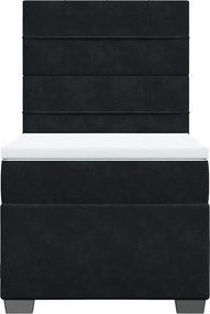 Box spring postel s matrací černá 90x190 cm samet 3293088