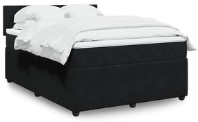 Box spring postel s matrací černá 160x200 cm samet 3290078