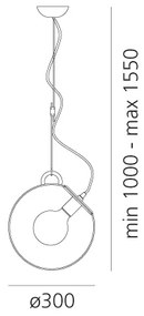 Artemide A031000 Miconos sospensione, designové závěsné svítidlo, 1x23W, transparentní, průměr 30 cm