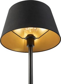 Klasická stolní lampa černá s černým stínítkem 32 cm - Simplo
