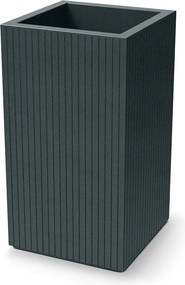 Plastový květináč COROS SQUARE HIGH 40 cm grafitový