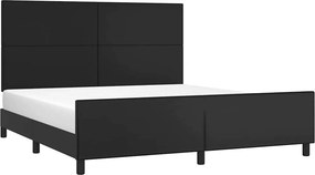 Rám postele s čelem černý 160x200 cm umělá kůže 3125457