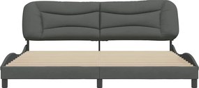 Rám postele bez matrace Hvar tmavě šedý 200 x 200 cm textil 3207794