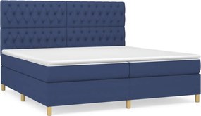 Box spring postel s matrací modrá 200x200 cm textil 3142607