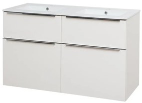 Mereo Mailo, koupelnová skříňka s keramickým umyvadlem 121 cm, bílá, dub, antracit Mailo, koupelnová skříňka s keramickým umyvadlem 121 cm, antracit …