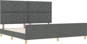 Rám postele s čelo Tmavě šedá 200 x 200 cm textil 3344831