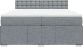 Box spring postel s matrací světle šedá 200 x 200 cm textil 3287189