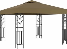 Altán se světelnými LED řetězy 3 x 3 m taupe 3070312