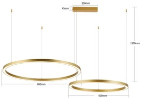 Brilagi - LED Stmívatelný lustr na lanku PORTOFINO LED/98W/230V zlatá +DO