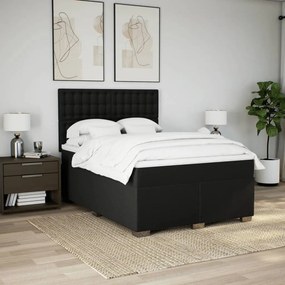 Box spring postel s matrací černá 160x200 cm textil 3292855