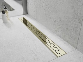Mexen Flat 360°, nerezový sprchový žlab vzor M15 70 cm, zlatá lesklá, 1524070-40