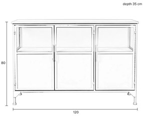 Bílá kovová vitrína 35x80 cm Miya – White Label