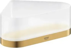 Grohe Selection - Miska do sprchy s držákem rohová kartáčovaný Cool Su