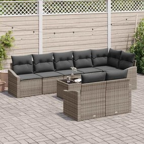 Set pohovek 9 ks Šedá polyratan 3346779