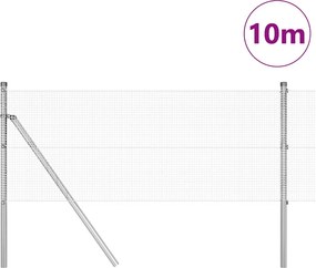 Zemní upevnění svařované drátěné ploty 10 x 0,5 m Stříbrná 3351559