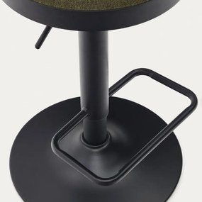 OnaDnes -20% Tmavě zelená čalouněná barová židle Kave Home Zaib 58-80 cm