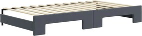 Válenda s přistýlkou a zásuvkami tmavě šedá 100 x 200 cm samet 3197009