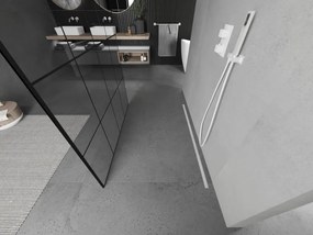 Mexen Kioto, sprchová zástěna Walk-In 150 x 200 cm, 8mm sklo černý vzor, ​​bílý profil, 800-150-002-20-77